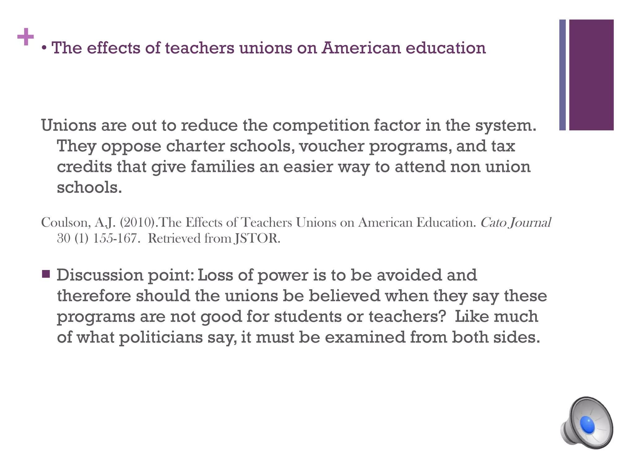 Multimedia presentation-Teachers Unions | PPT