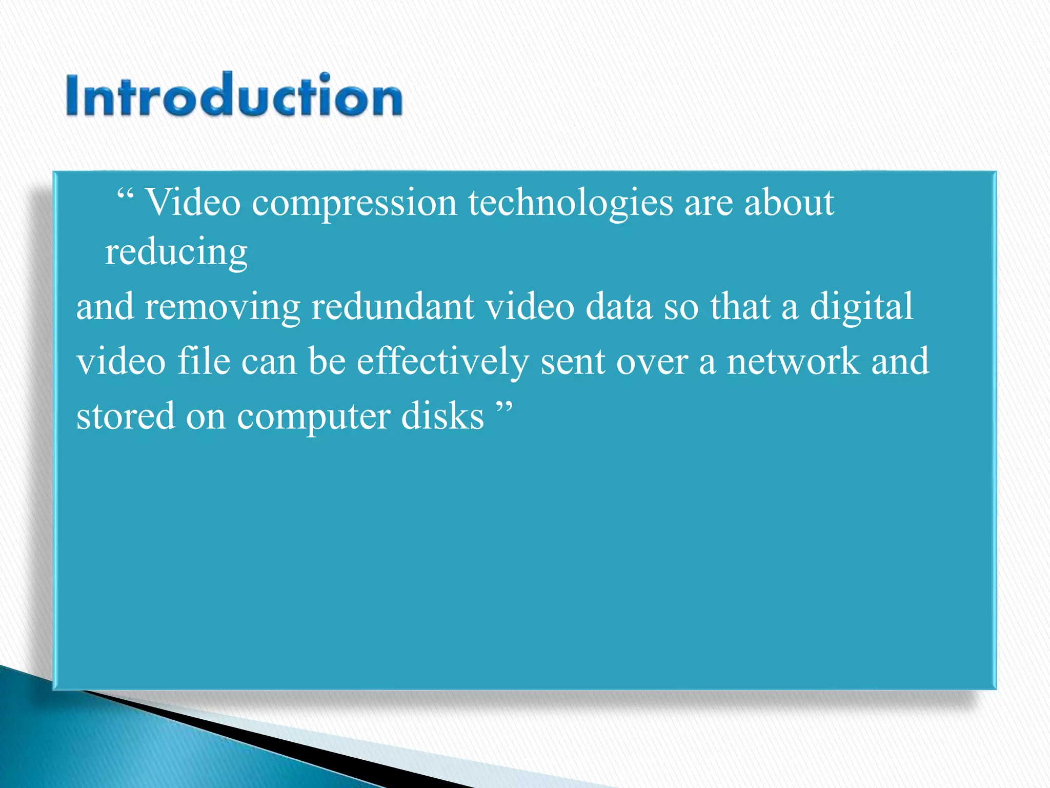 Multimedia presentation video compression | PPT