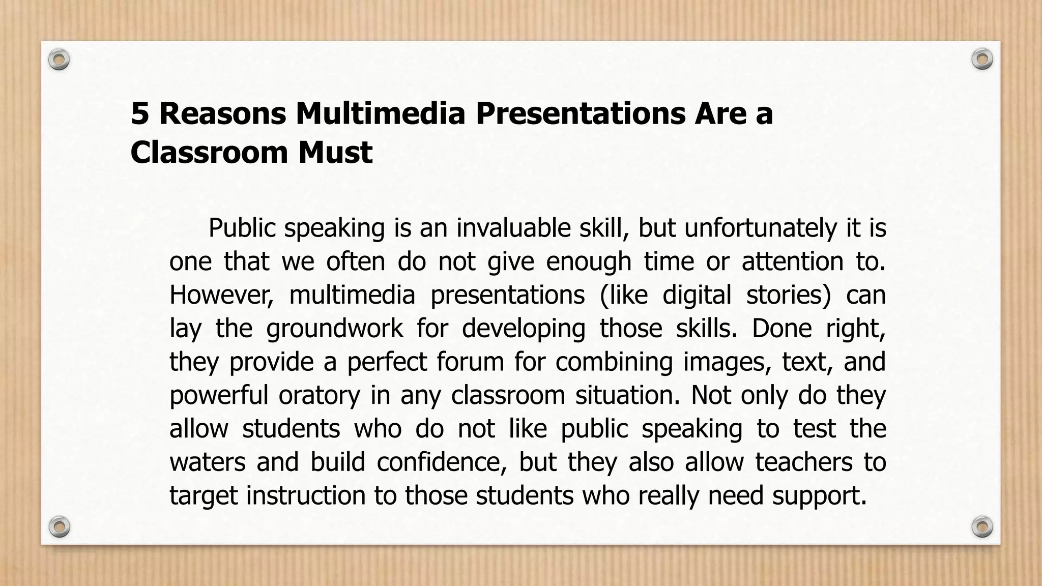 Multimedia Presentations | PPTX