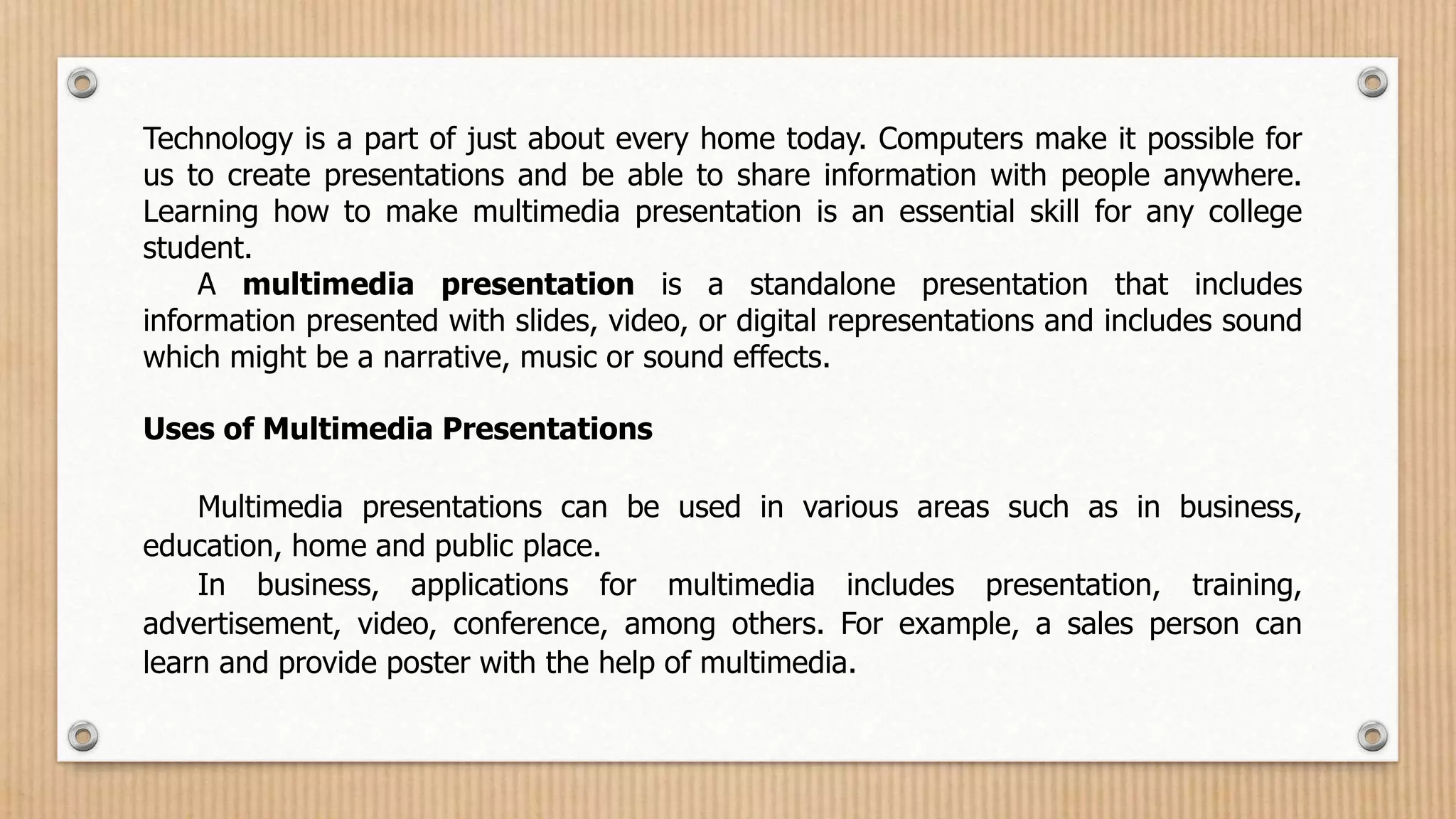 Multimedia Presentations | PPTX