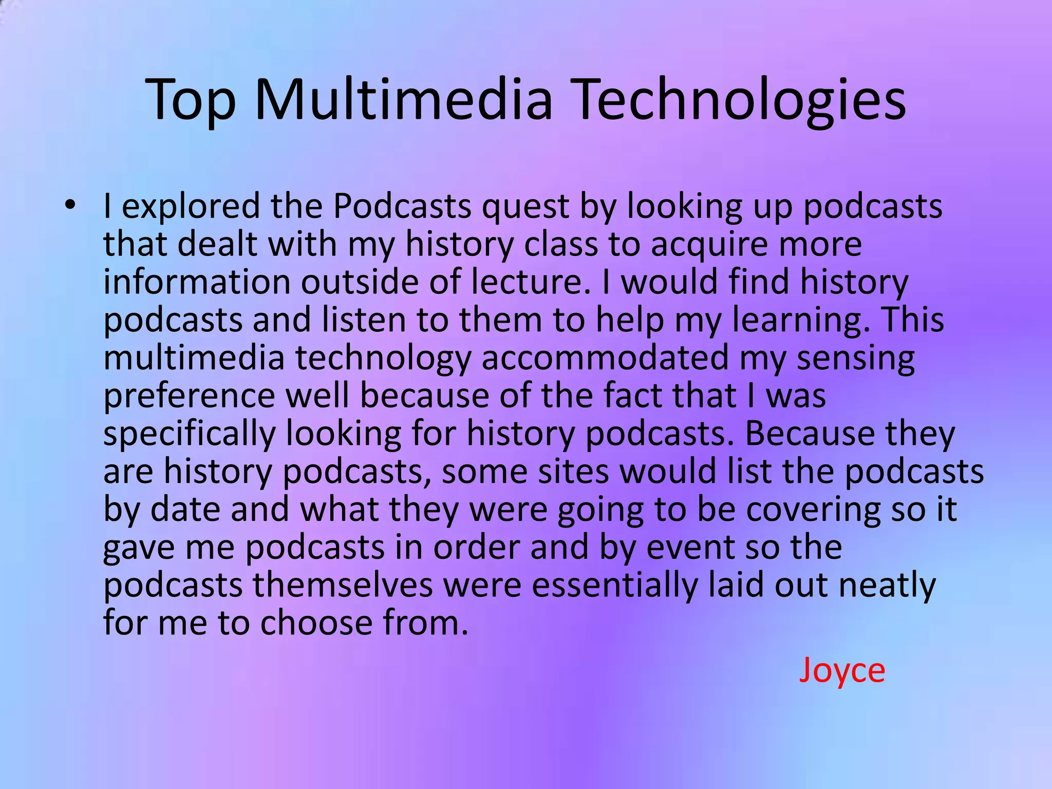 Multimedia Synthesis Project | PPT