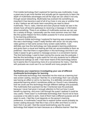 Multimedia project | DOCX | Internet for Beginners | Internet