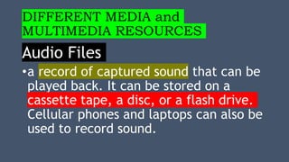 Multimedia Resources powerpoint presentation | PPTX