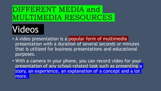 Multimedia Resources powerpoint presentation | PPTX | Cameras and ...
