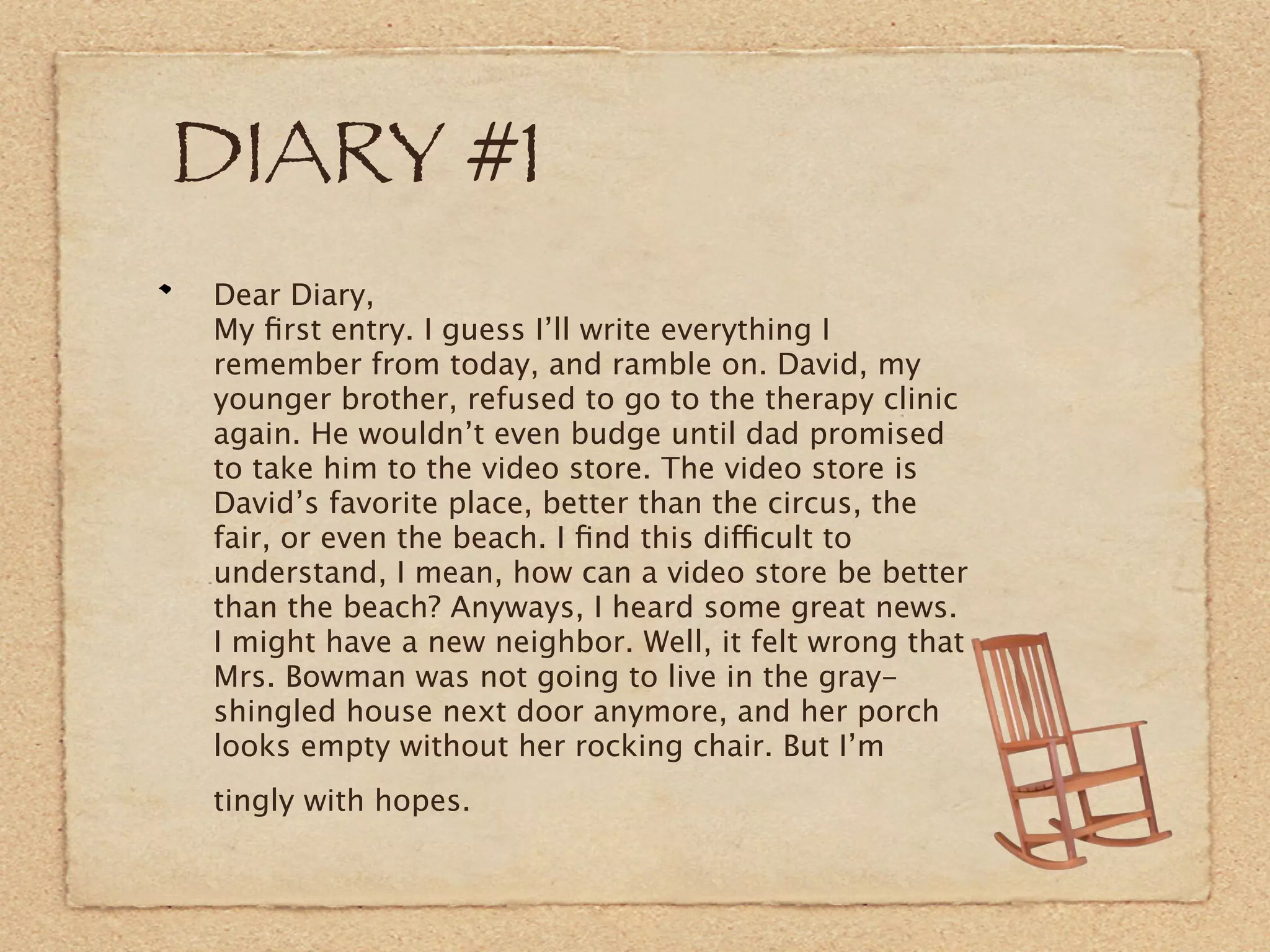 Catherine's Diary- Rules by Cynthia Lord | KEY