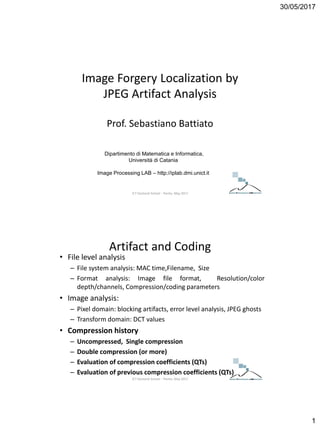 Multimedia Security - JPEG Artifact details | PDF