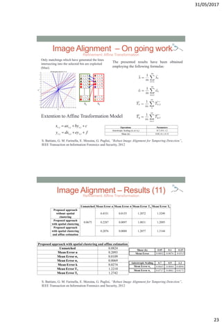 Robust image alignment for tampering detection | PDF