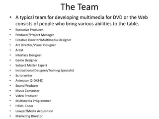 Multimedia Skills-The Team-Project manager | PPT