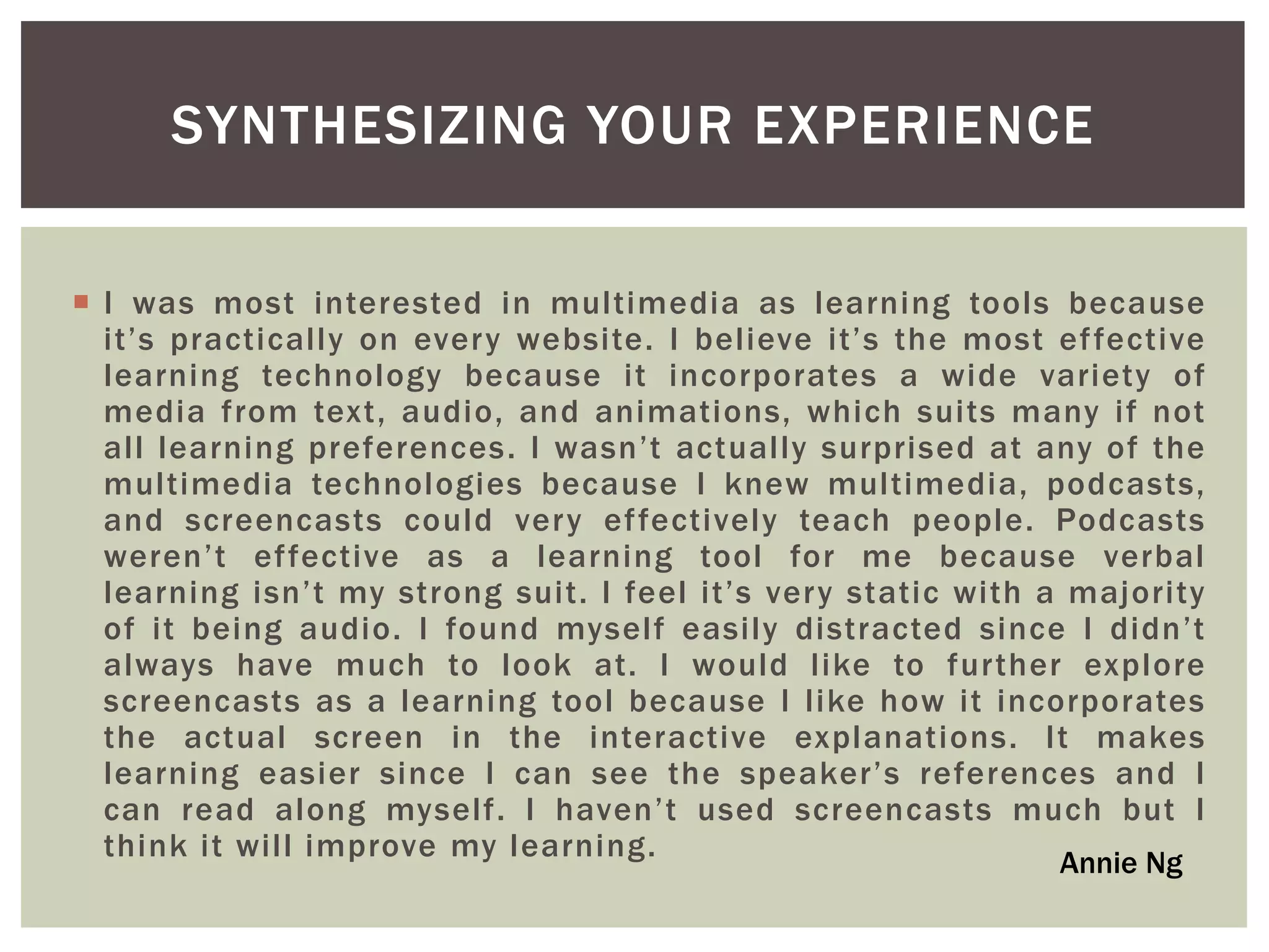 Multimedia Synthesis PowerPoint | PPT
