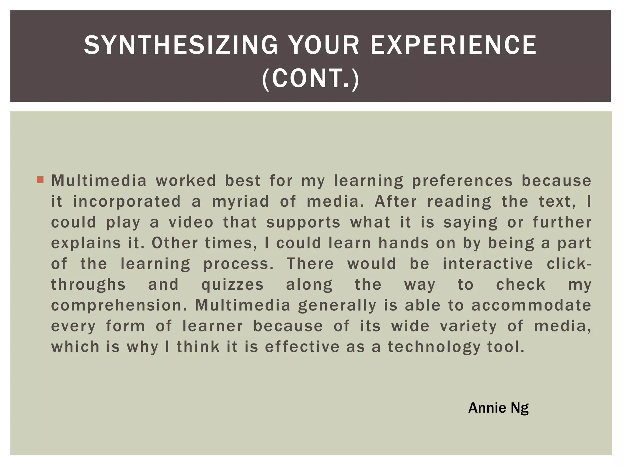 Multimedia Synthesis PowerPoint | PPT
