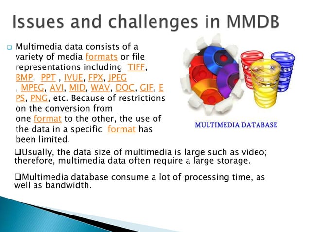 Multimedia system, Architecture & Databases