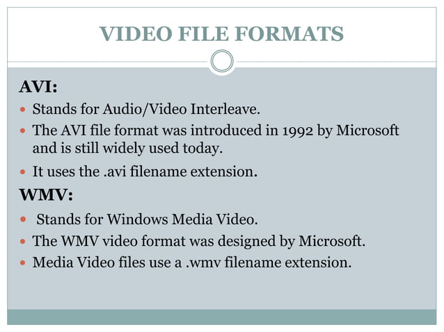 Video File Format | PPTX
