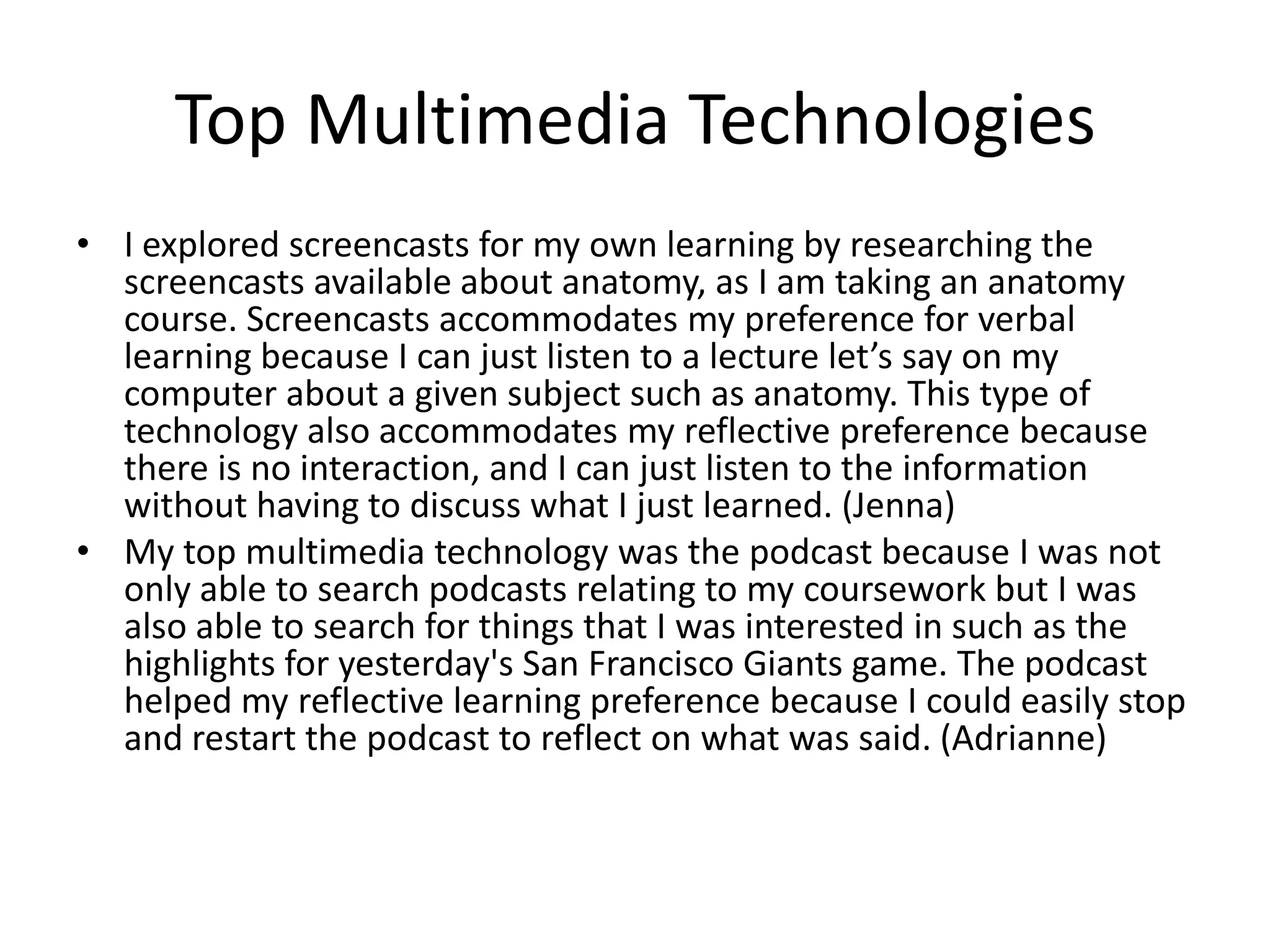 Multimedia technology synthesis quest | PPT