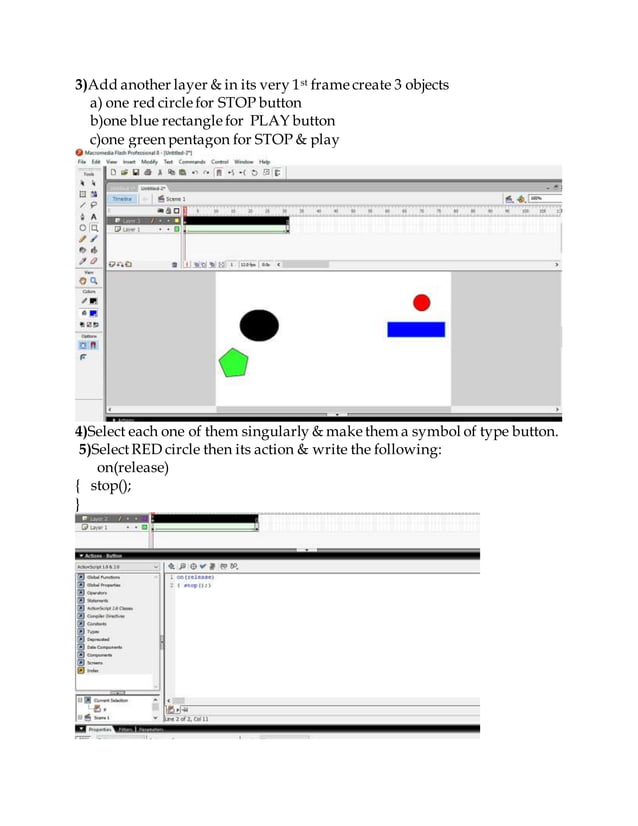 Macromedia Flash Player Practical file | DOCX | Computer Animation | Computer Software and ...