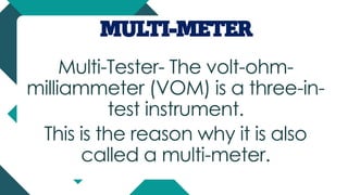 ELECTRICAL INSTALLATION AND MAINTENANCE.MULTIMETER.PARTS | PDF