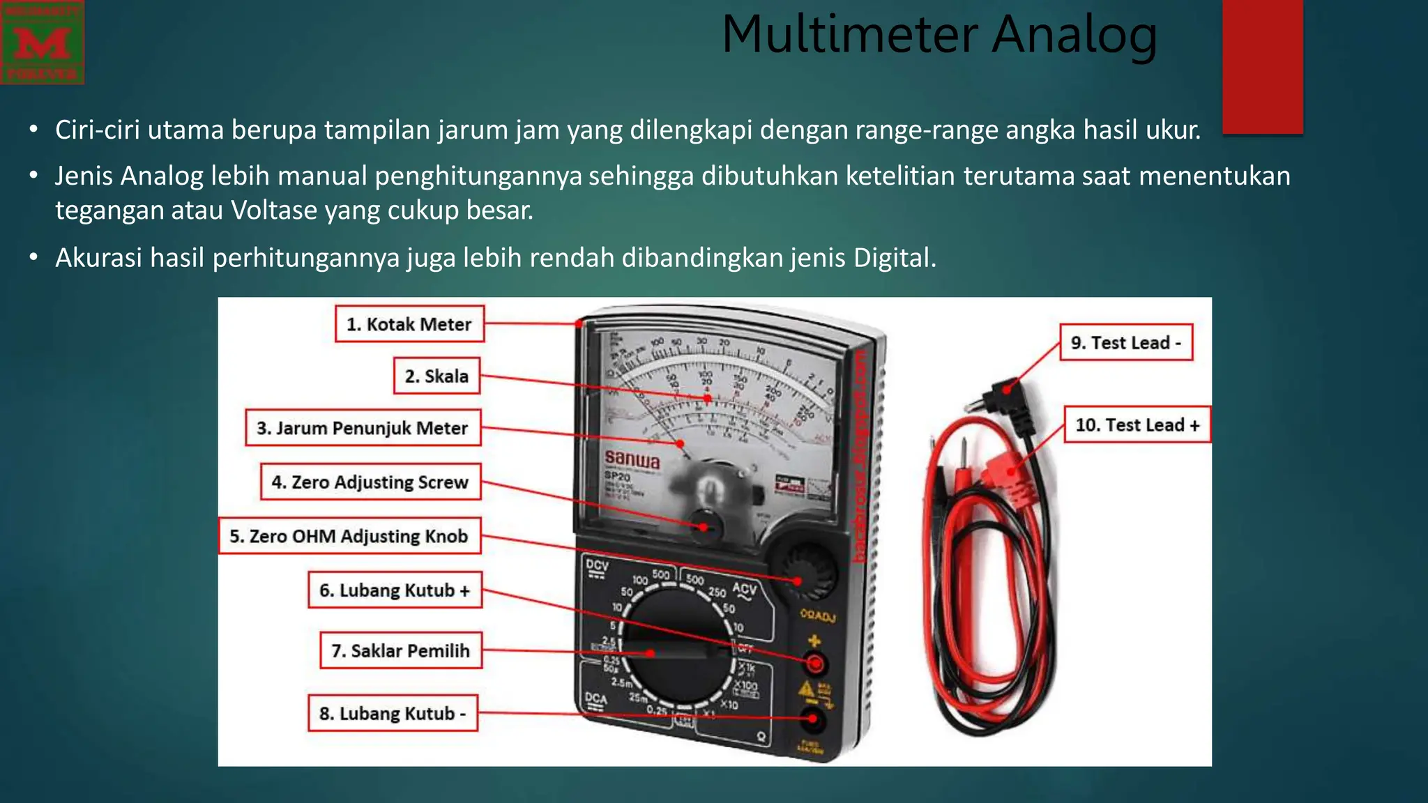 ALAT UKUR MULTIMETER digunakan untuk mengukur arus listrik atau daya | PPT