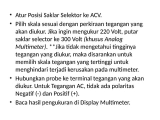 CARA MEMBACA MULTIMETER di dunia perguruan tinggi | PPTX