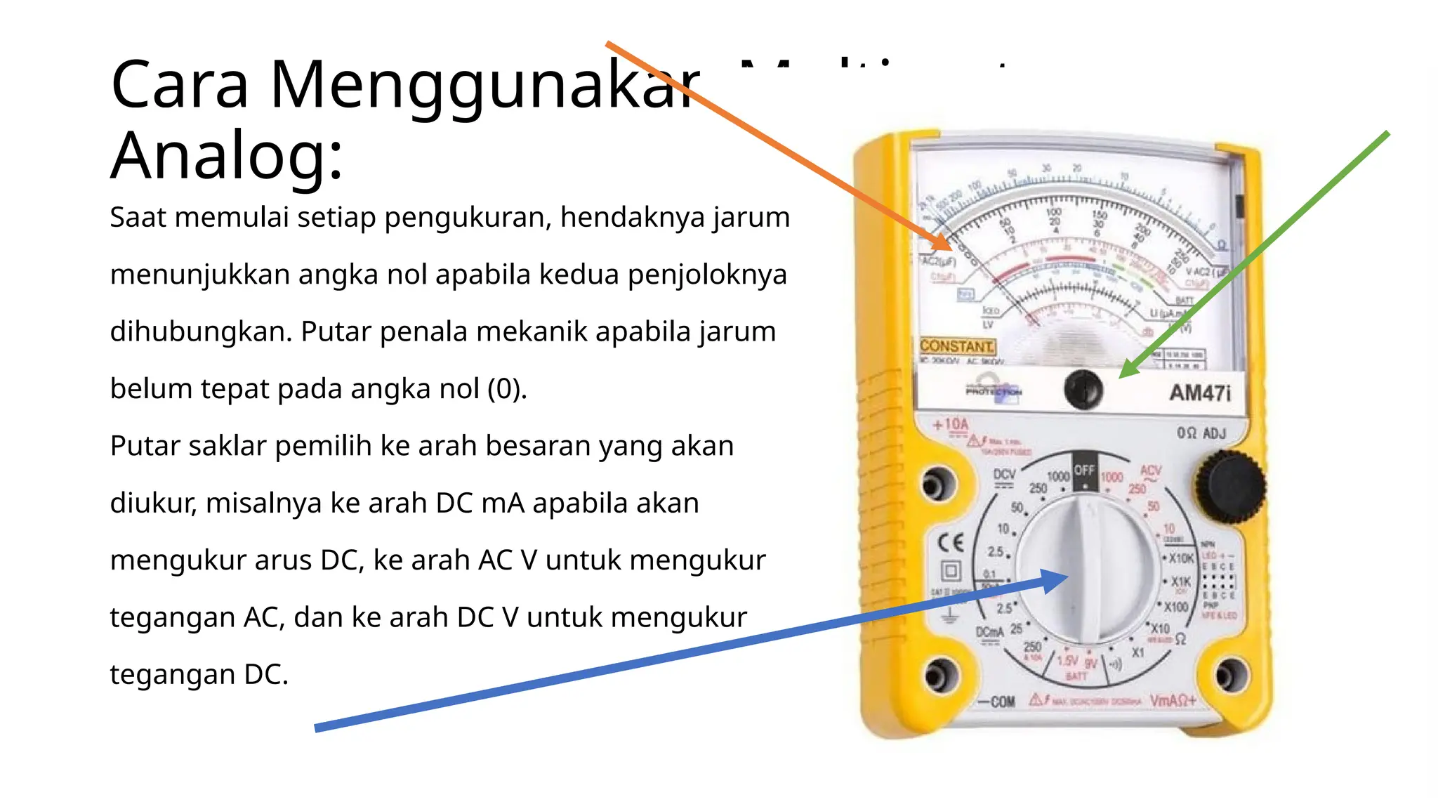 Multimeter adalah alat yang digunakan untuk memeriksa tegangan.pptx
