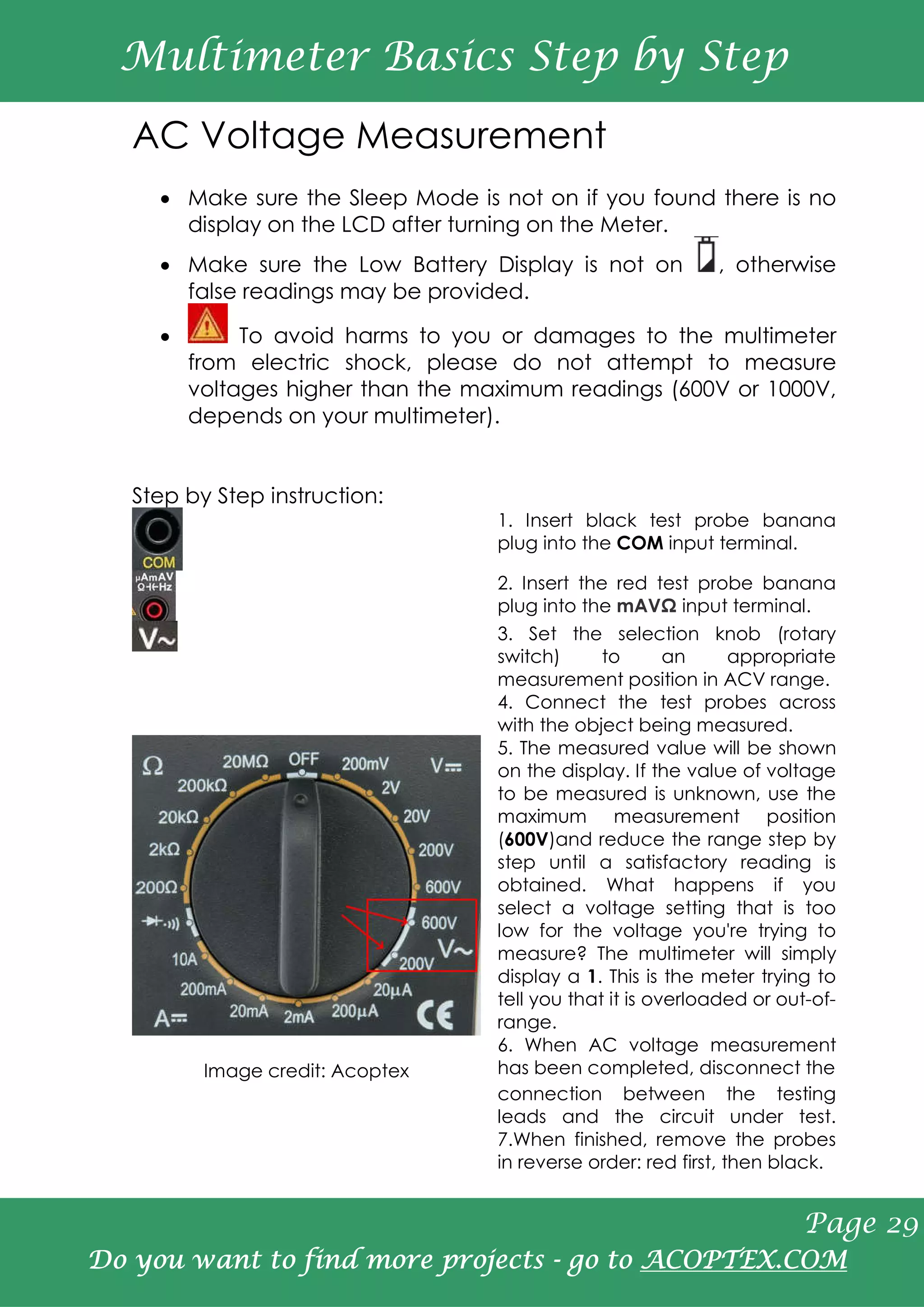 Multimeter+basics+step+by+step | PDF