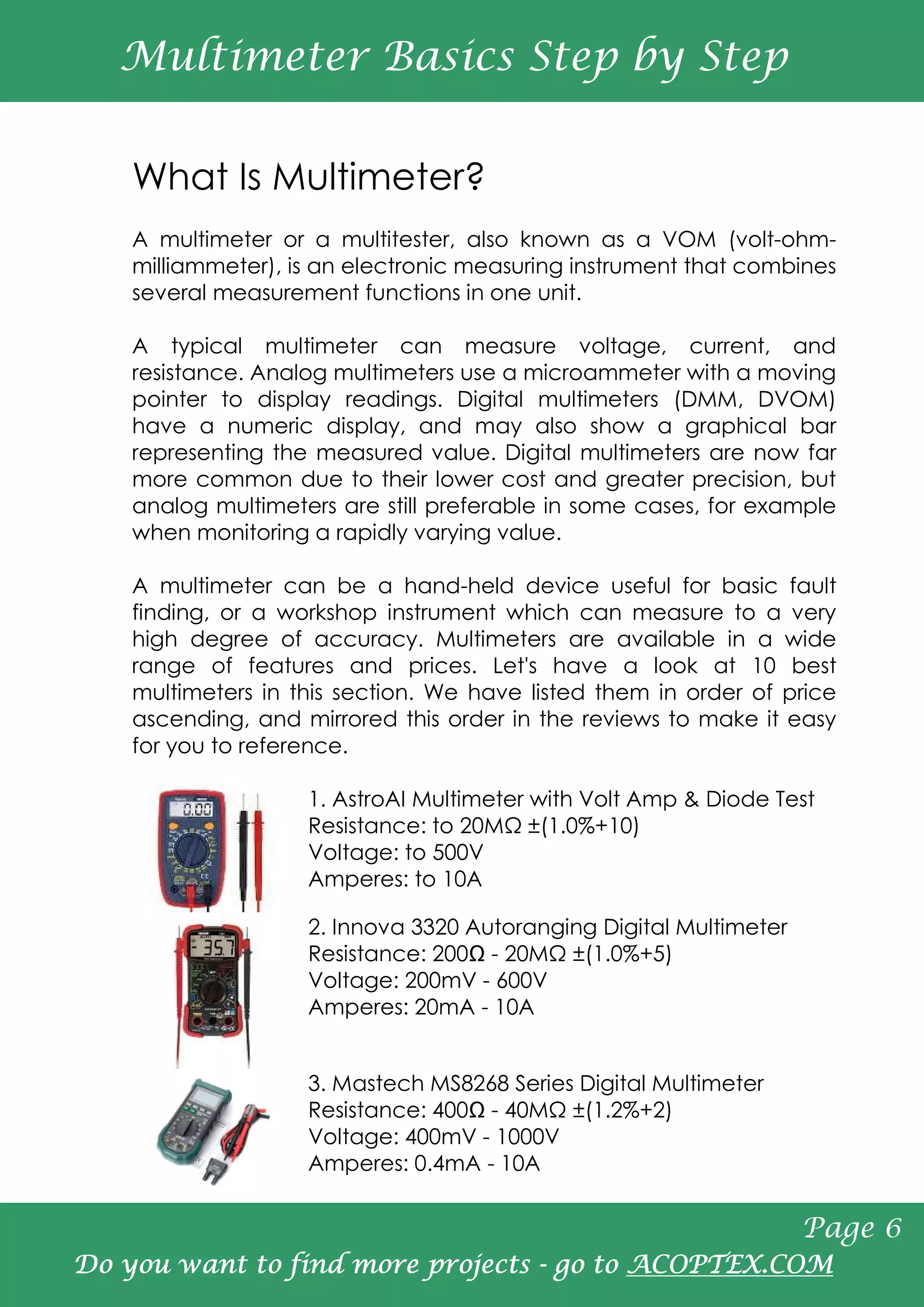 Multimeter+basics+step+by+step | PDF