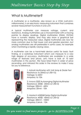 Multimeter+basics+step+by+step | PDF