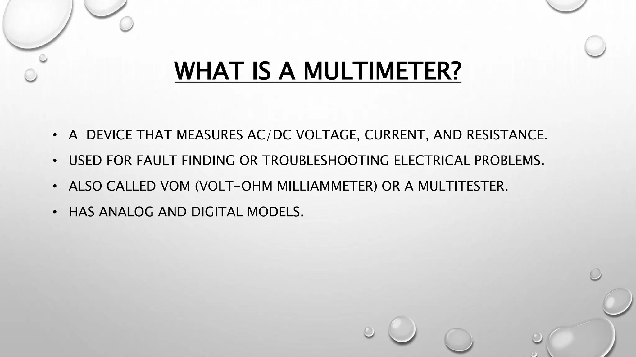 Multimeters | PPT