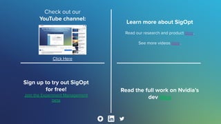 Optimizing BERT and Natural Language Models with SigOpt Experiment Management | PPT