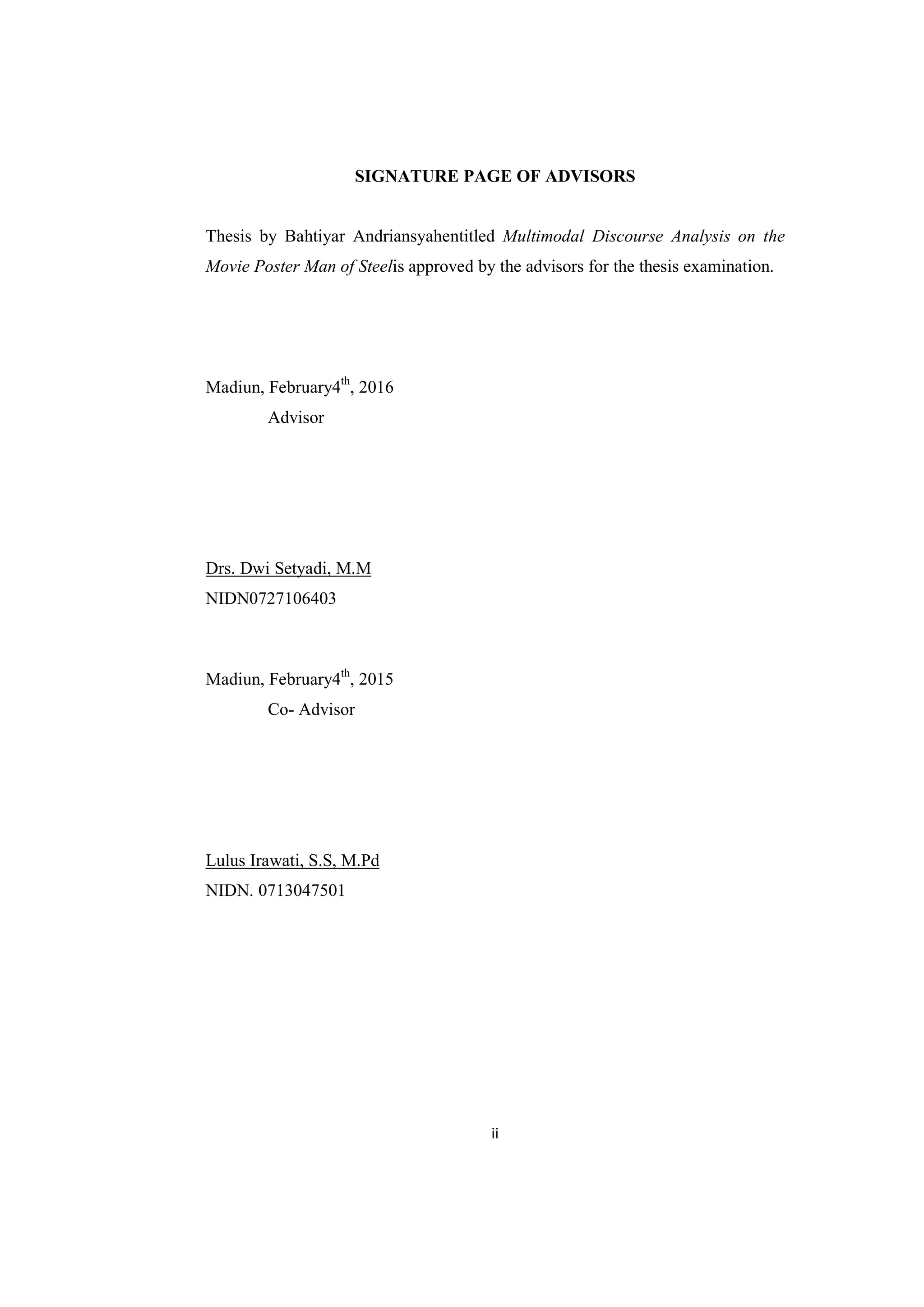 Multimodal Discourse Analysis of Man of Steel Poster bachelor thesis ...