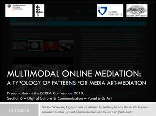 Multimodal Online Mediation. A Typology of Patterns For Media Art ...