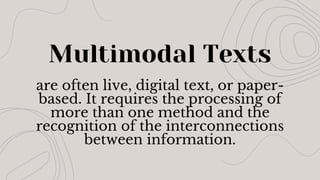 MULTIMODAL TEXTS ENGLISH GRADE 8 LESSON. | PPTX