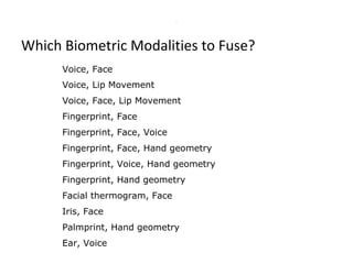 Multimodal Biometric Systems | PPT