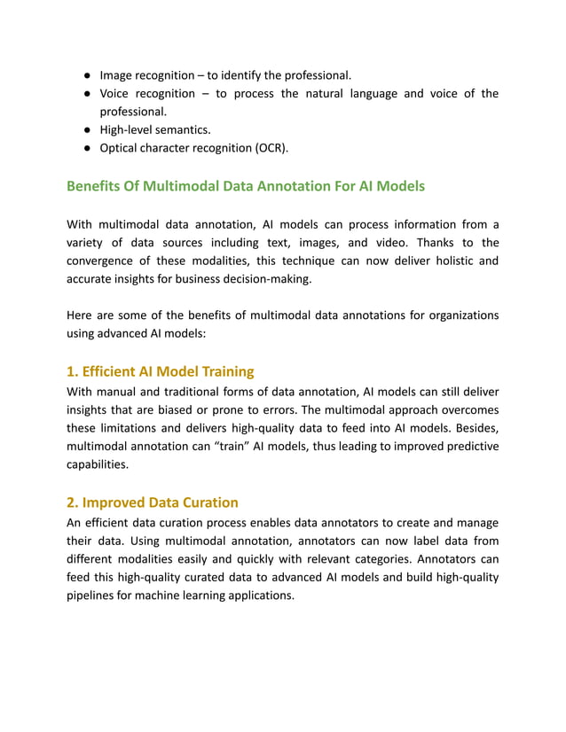 Multimodal Data Annotation For Deeper Insights And Enhancing AI Models | PDF