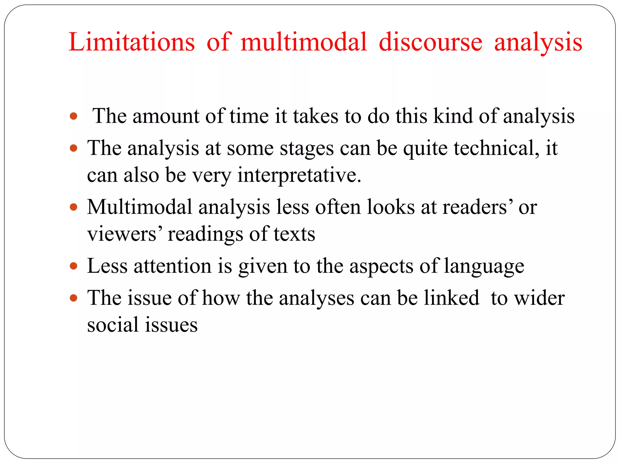 Multimodal discourse analysis | PPTX