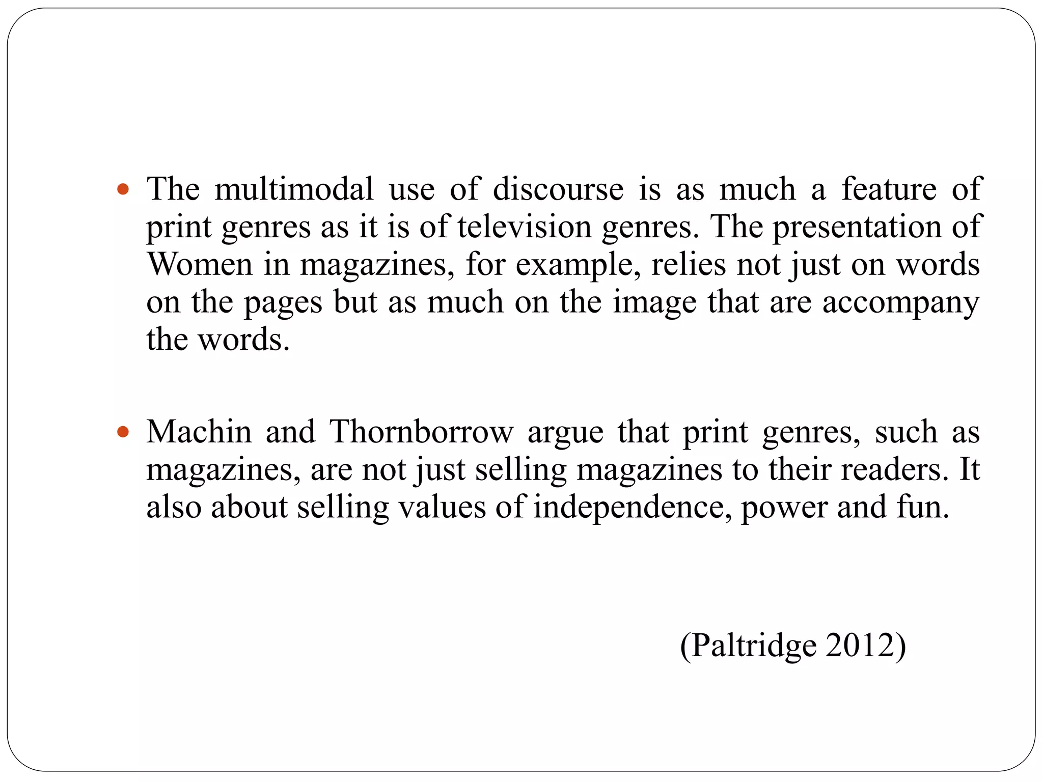 Multimodal discourse analysis | PPTX