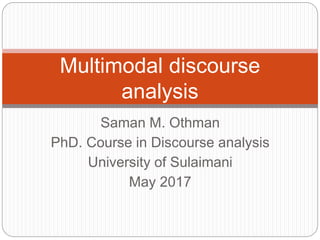 Multimodal discourse analysis | PPTX