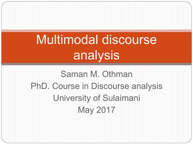 Multimodal discourse analysis | PPTX