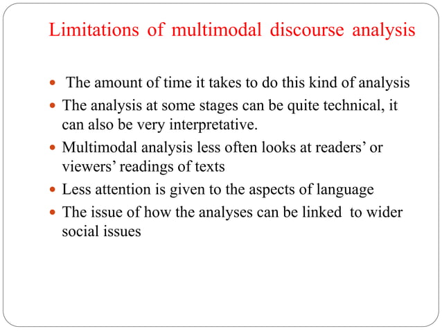 Multimodal discourse analysis | PPTX