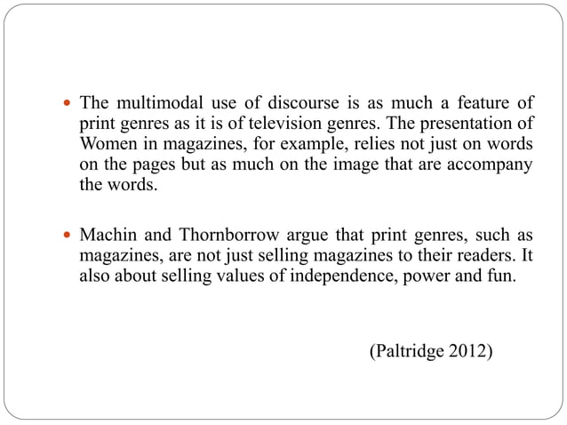 Multimodal discourse analysis | PPTX