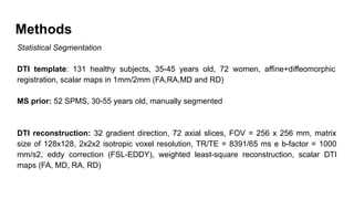 Multimodal MRI statistical segmentation of normal appearing white matter lesions in multiple ...
