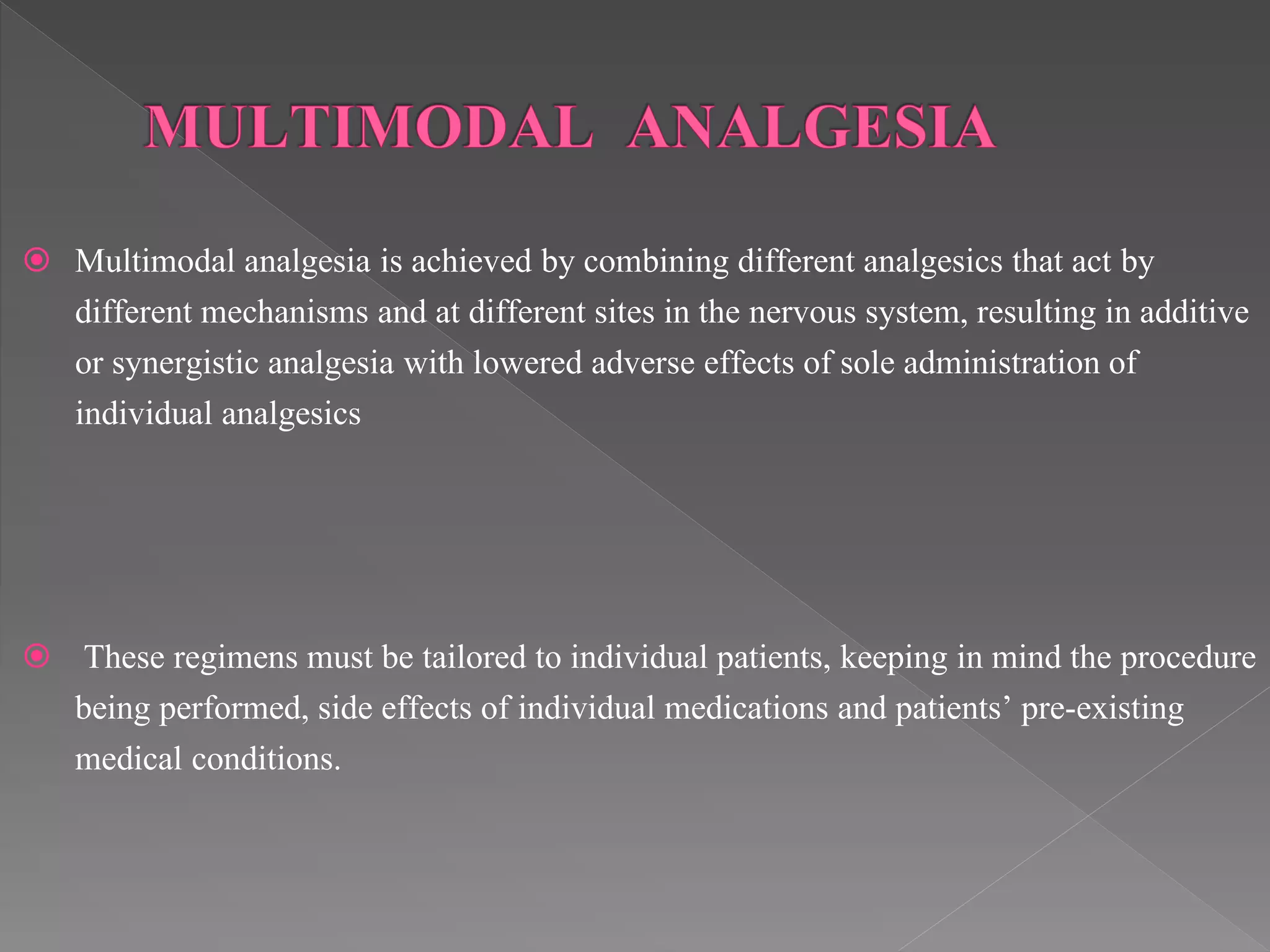 Multimodal pain management following surgical procedures | PPTX