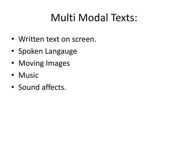 Multi modal text | PPTX