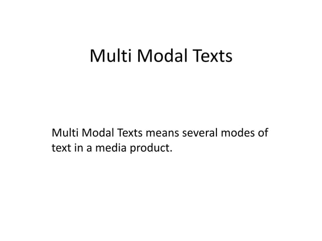 Multi modal text | PPT