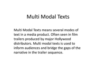 Multi modal text | PPTX | Genres