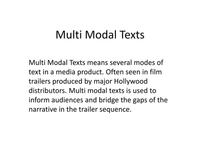 Multi modal text | PPTX | Genres