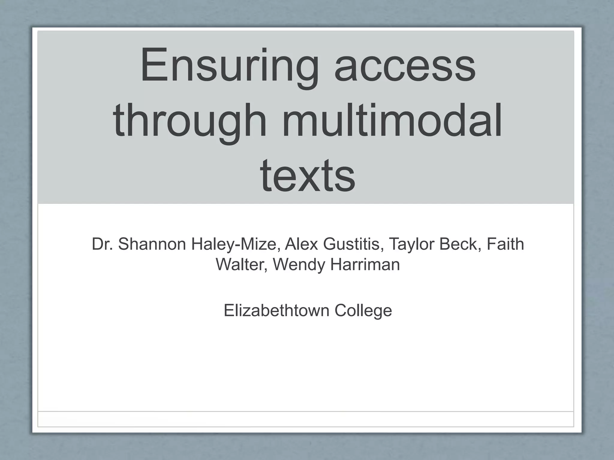 Multimodal texts | PPTX