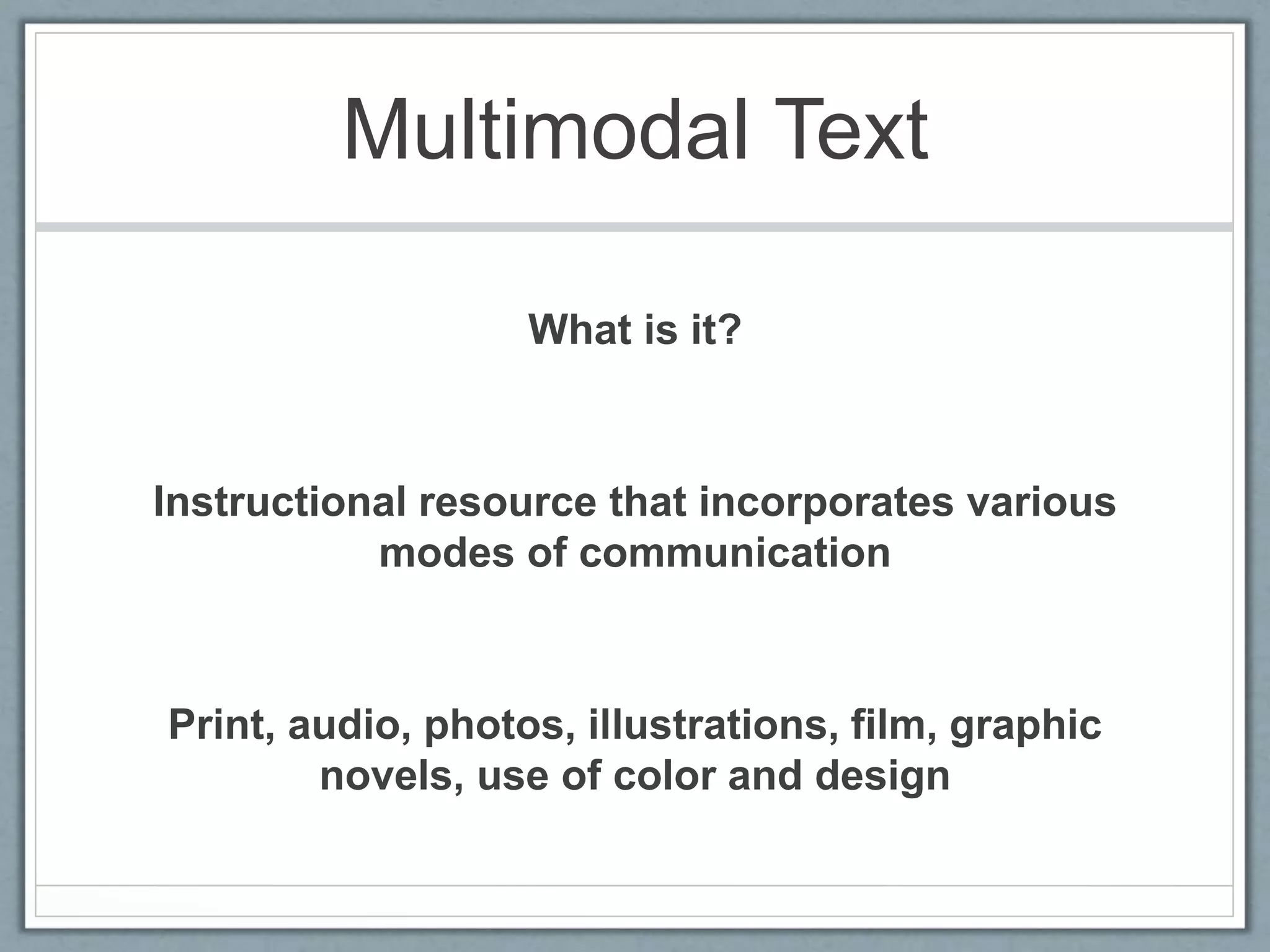 Multimodal texts | PPTX