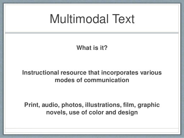 Multimodal texts