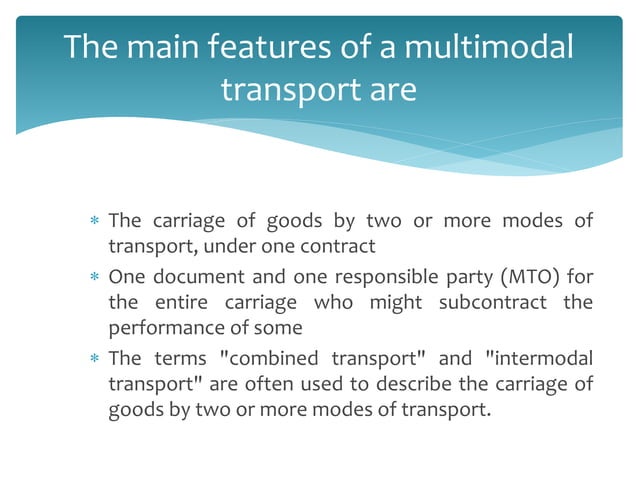 Multimodal transport | PPT