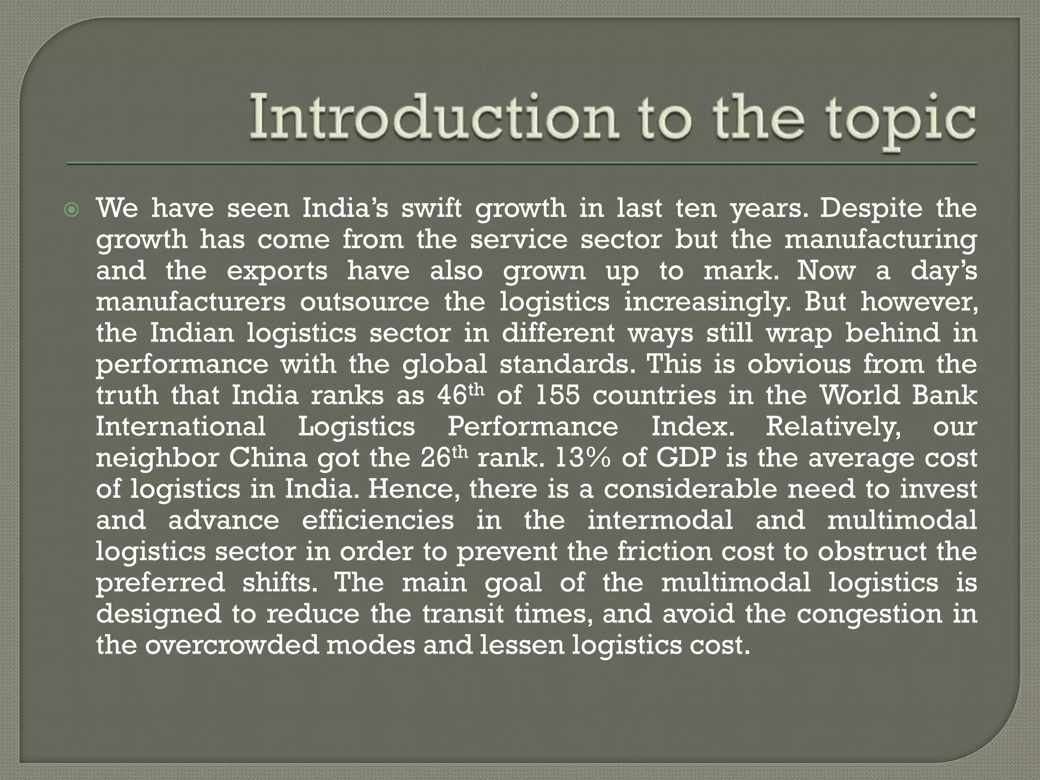 Multimodal transport development | PPT