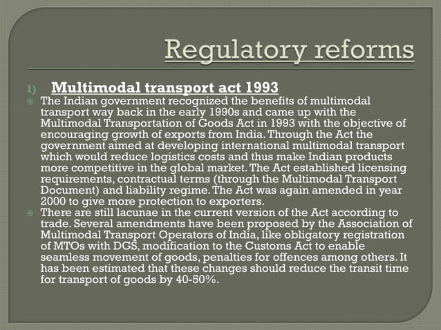 Multimodal transport development | PPT